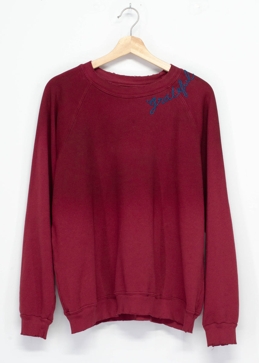 DANTES VIEW DARK MAROON SWEATS WITH CUSTOM HAND EMBROIDERY – I STOLE MY ...